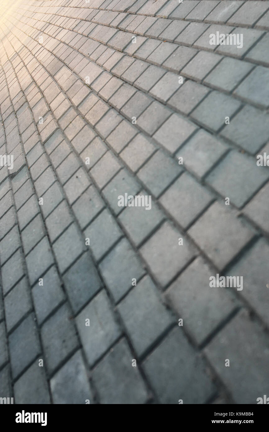 paving stone path goes away the prospect in sunset Stock Photo - Alamy