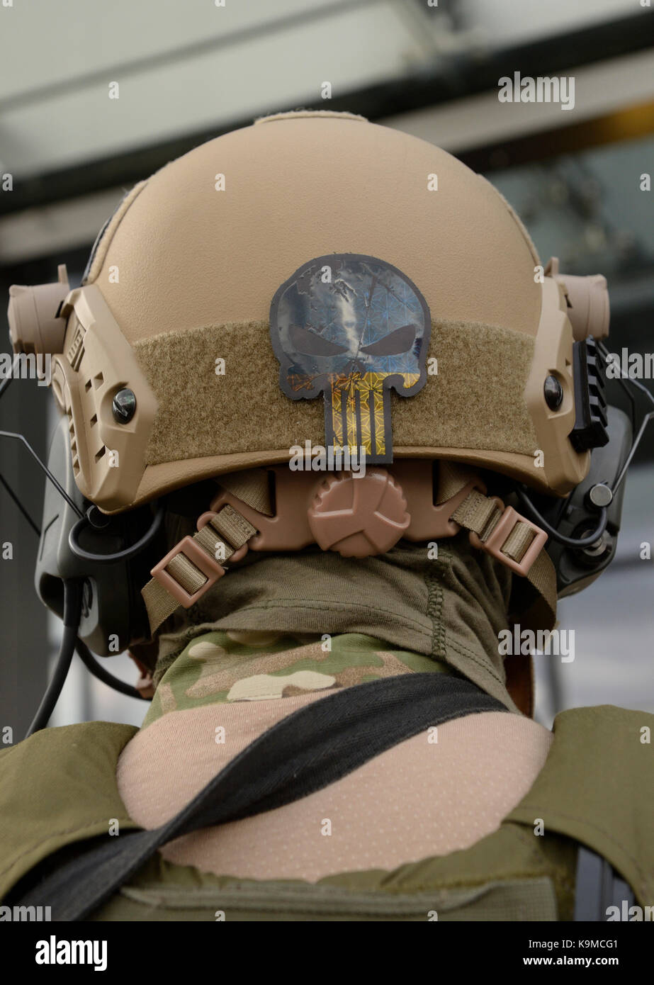 Special forces soldier’s helmet, back view Stock Photo - Alamy
