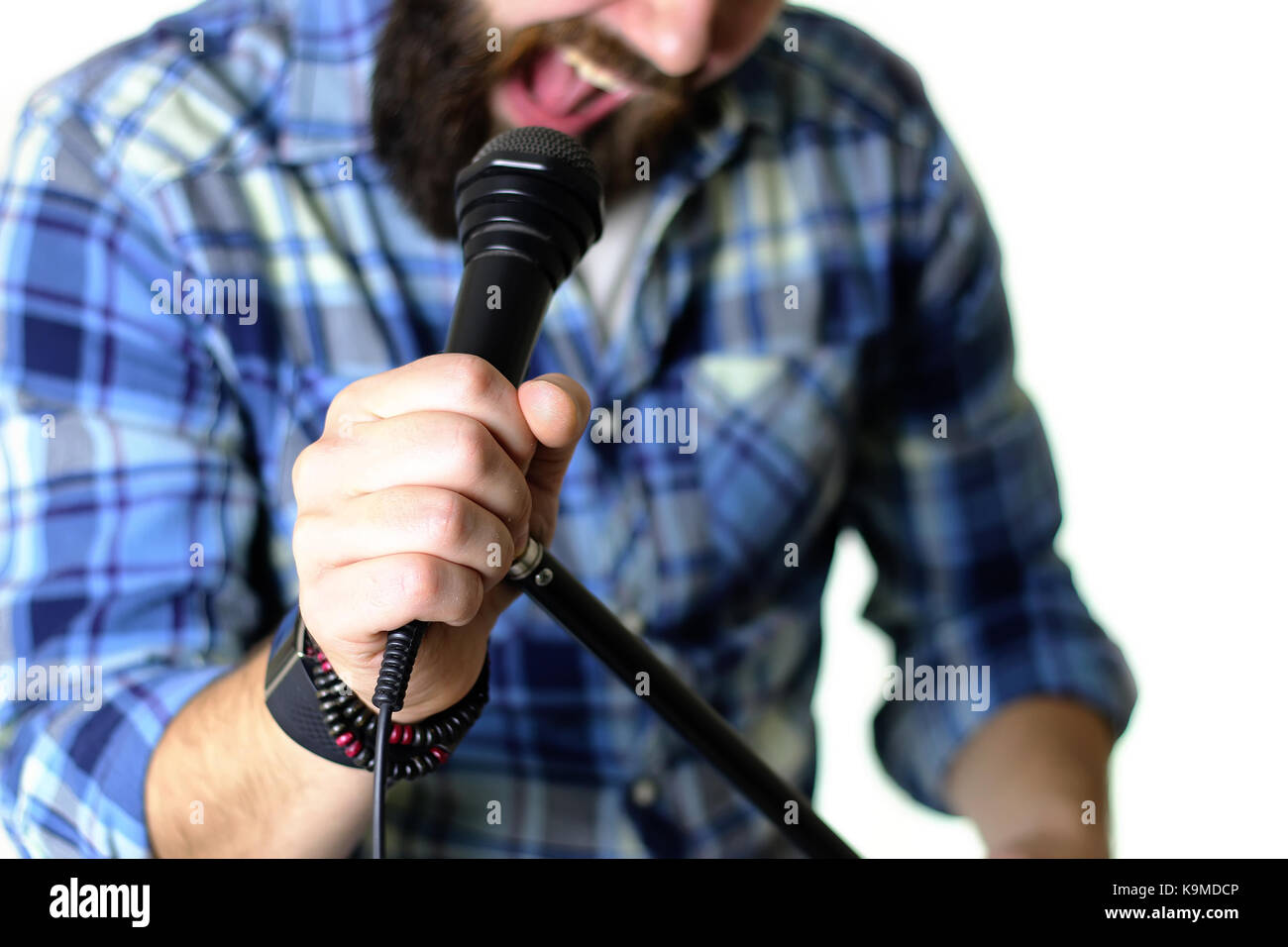 Asian reporter holding microphone hi-res stock photography and images ...