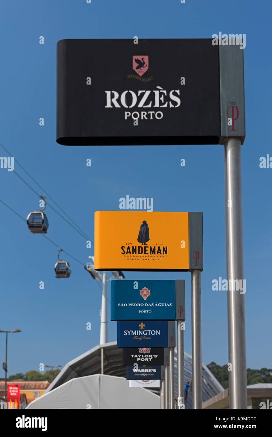 Port signs Vila Nova de Gaia Porto Portugal Stock Photo - Alamy