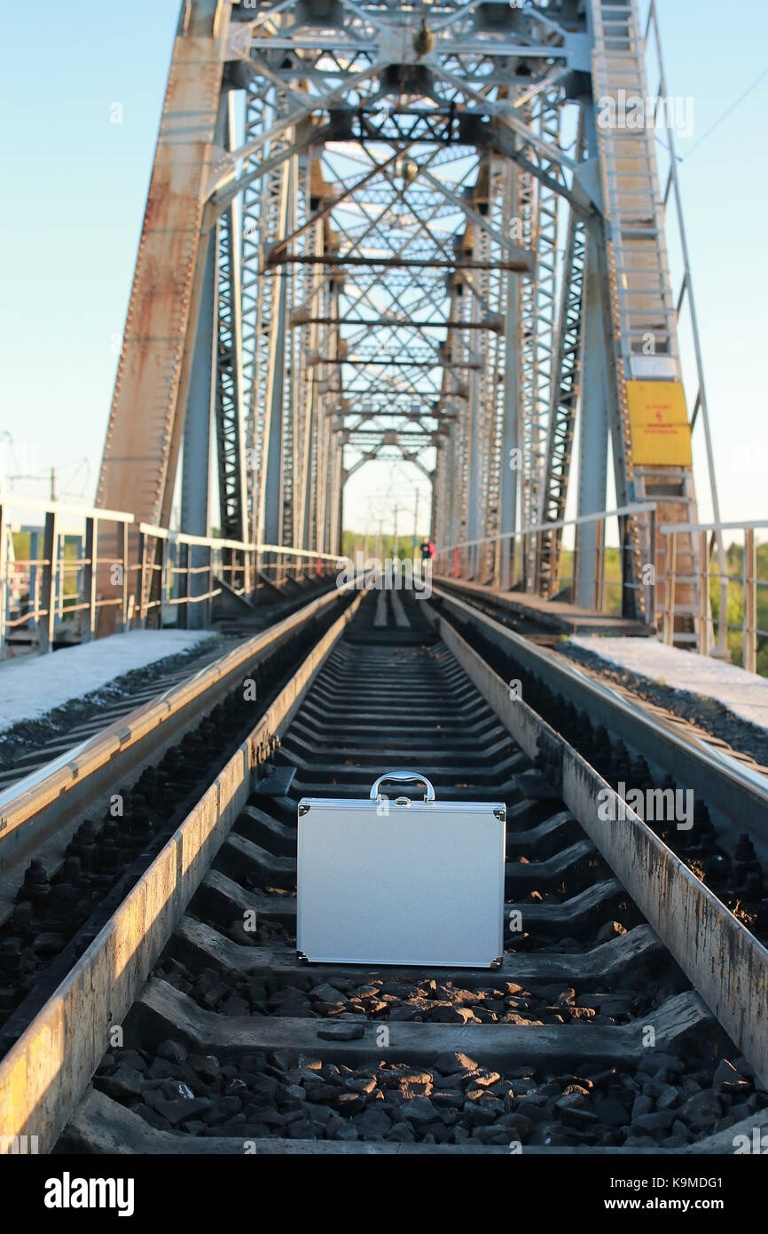 silver metal case with money transfer concept Stock Photo - Alamy