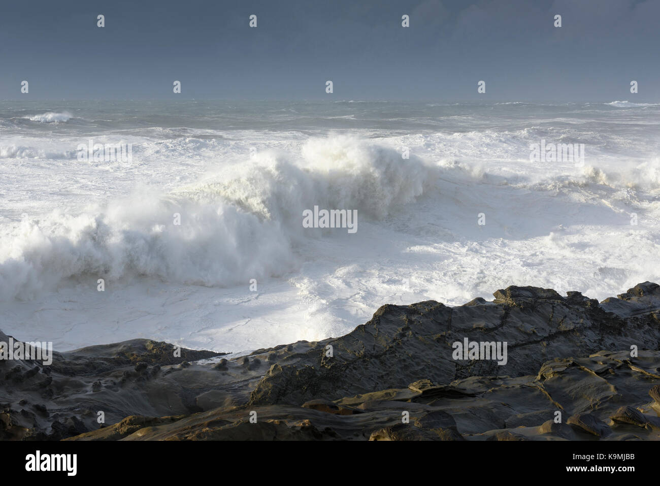 Swells of a Decade Crashing Against the Cliffs of Shore Acres State ...