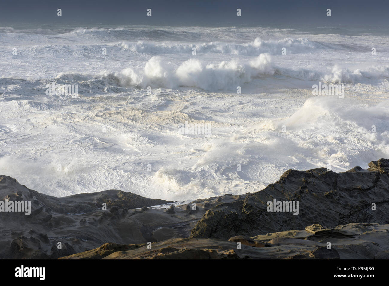 Swells of a Decade Crashing Against the Cliffs of Shore Acres State ...