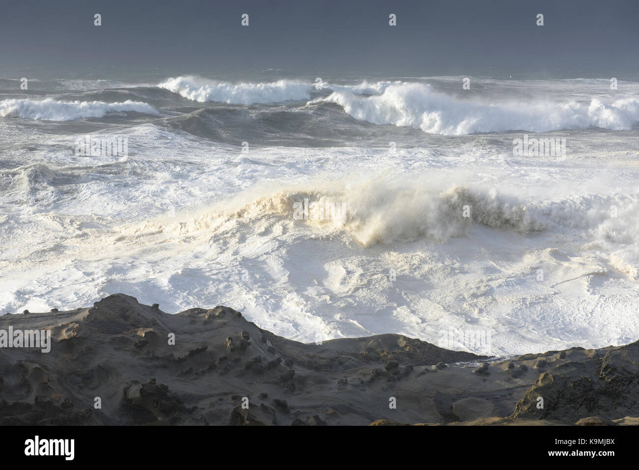 Swells of a Decade Crashing Against the Cliffs of Shore Acres State ...