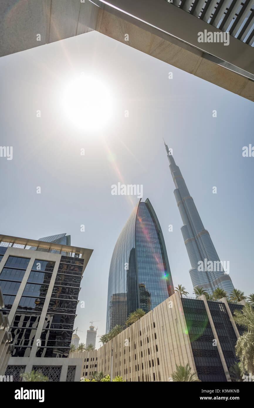 United Arab Emirates, Dubai, Buildings at Emaar Square with Burj ...