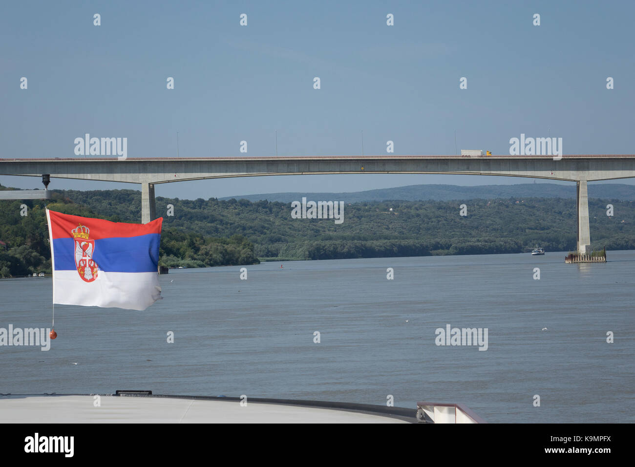Serbia, Beska, motorway bridge over river Danube Stock Photo - Alamy