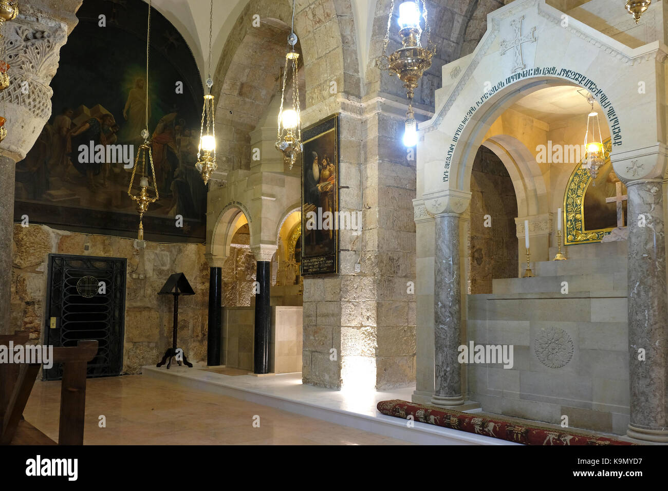 The altar in Chapel of St. Helena which is dedicated to Helena, the ...