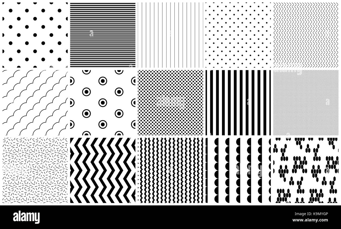 Seamless pattern vector black and white geometric textures Stock Vector ...