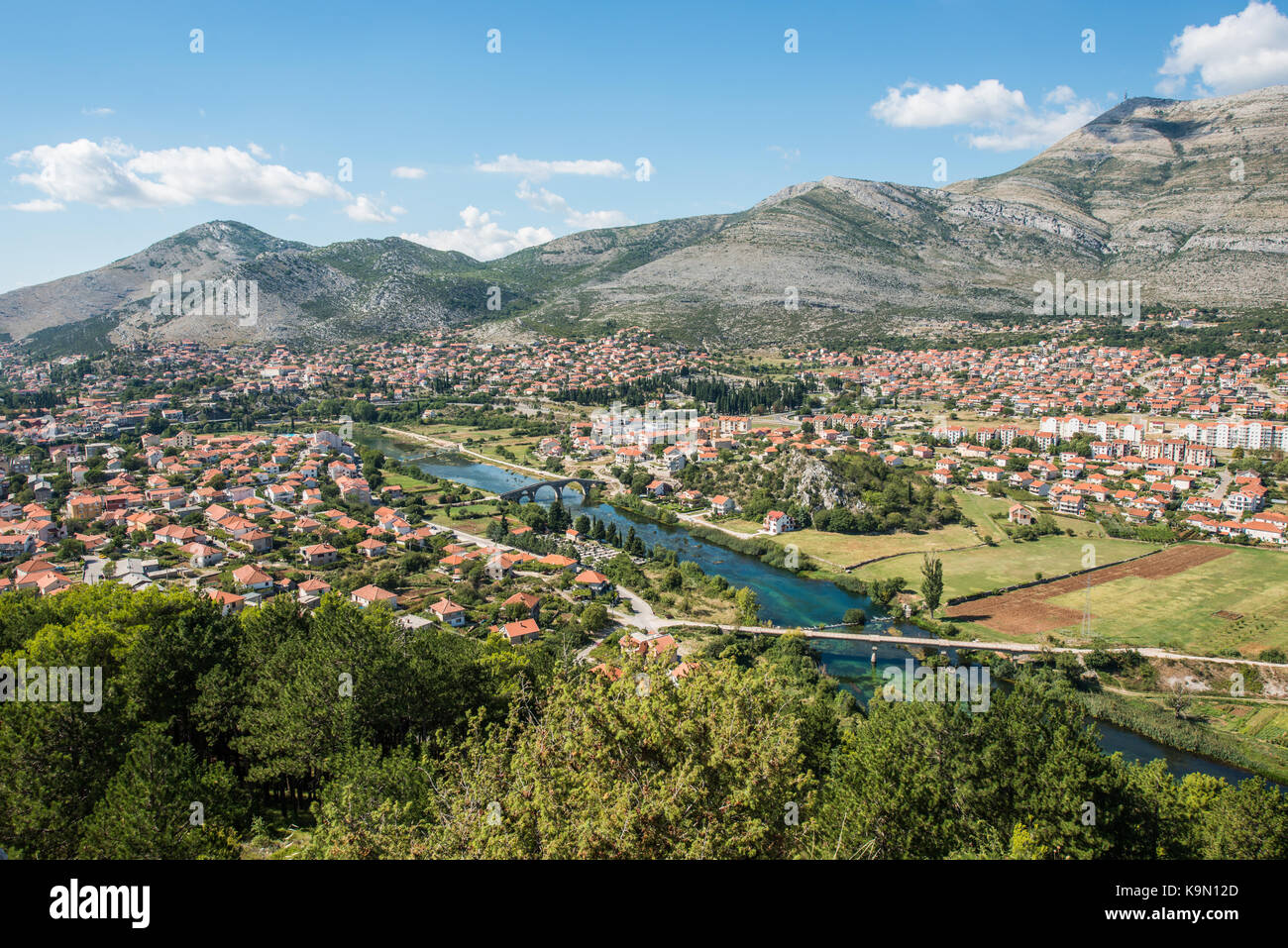 Views of the city of Trebinje from the viewpoint next to the Orthodox ...