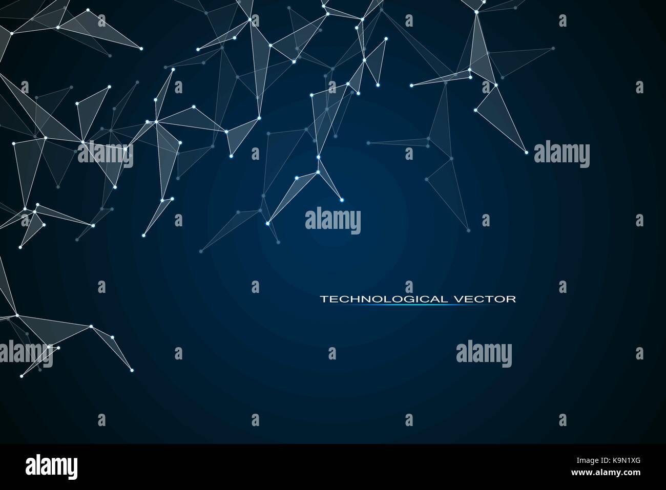 Structure of molecular particles and atom, polygonal abstract ...