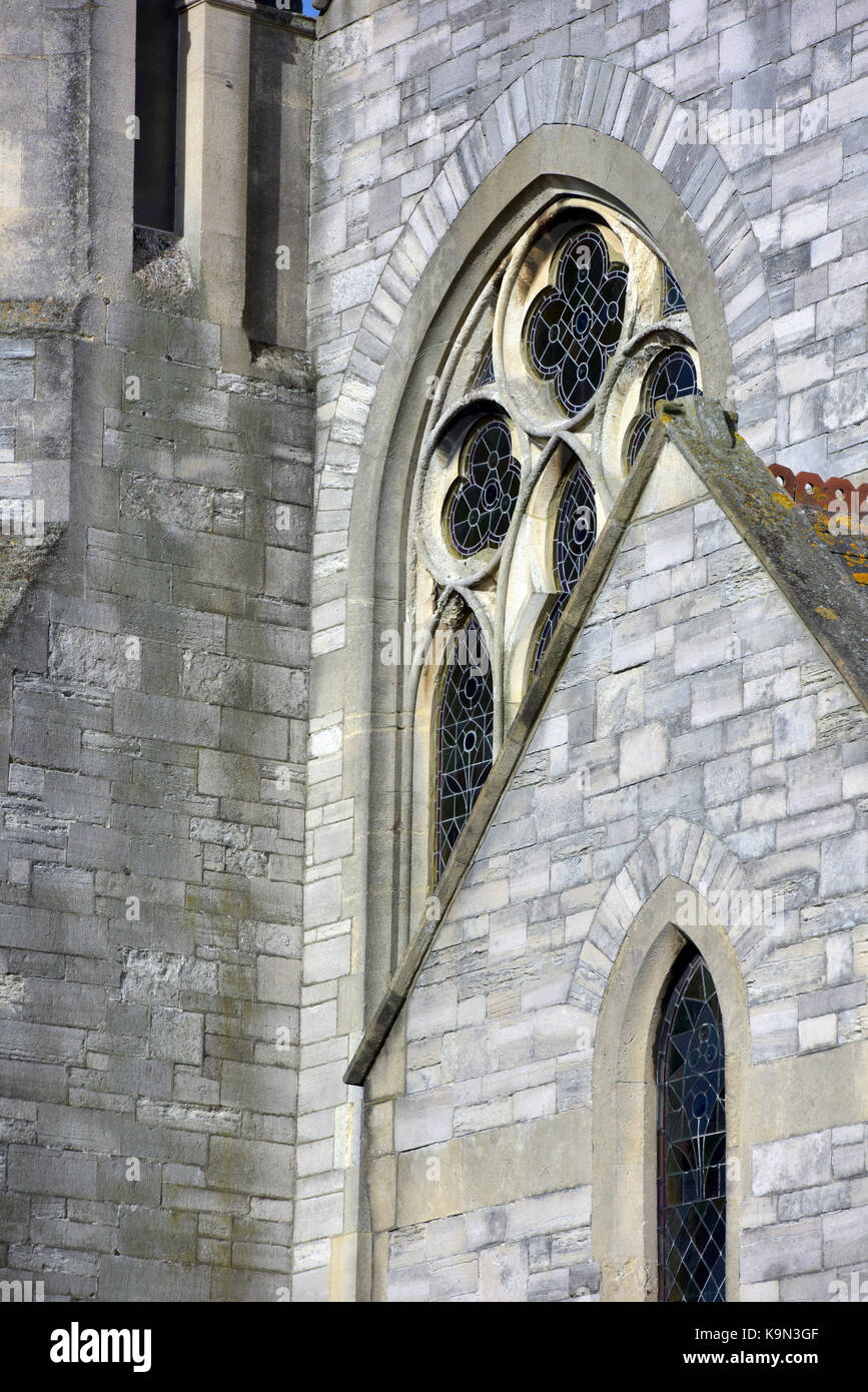 gothic architecture on a church or religious building with arched ...