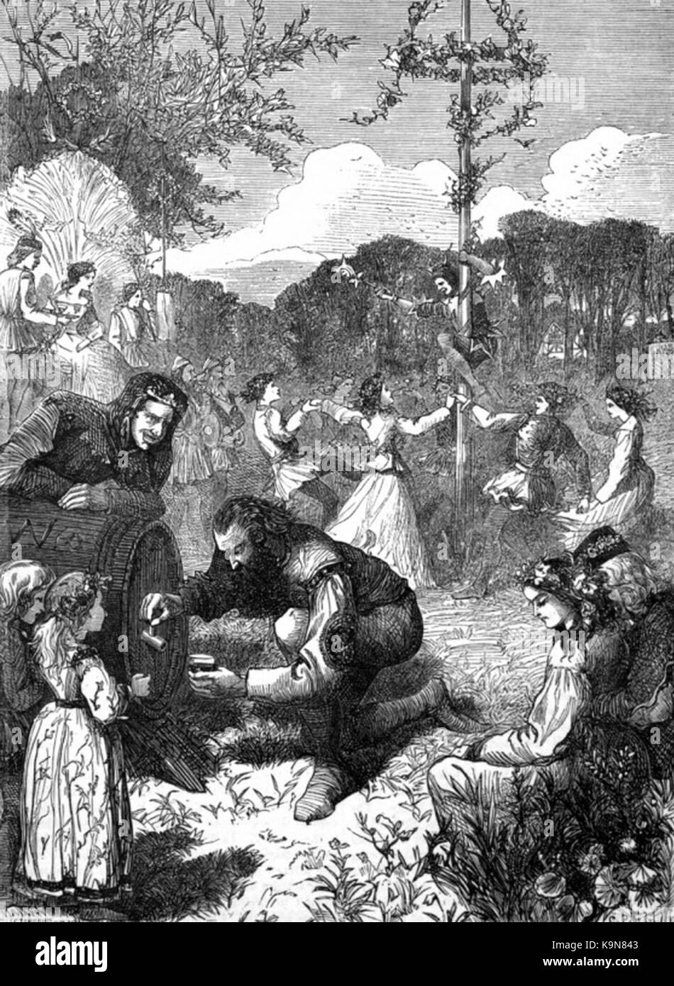 P475 English Merrymaking in the Fourteenth Century Stock Photo - Alamy