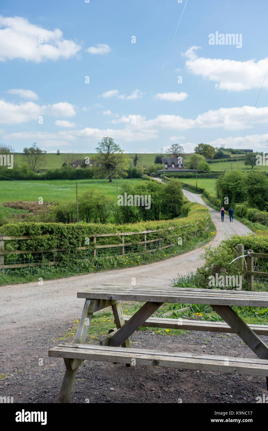 Landscape views over fields at Beauvale Priory Nottinghamshire Stock ...