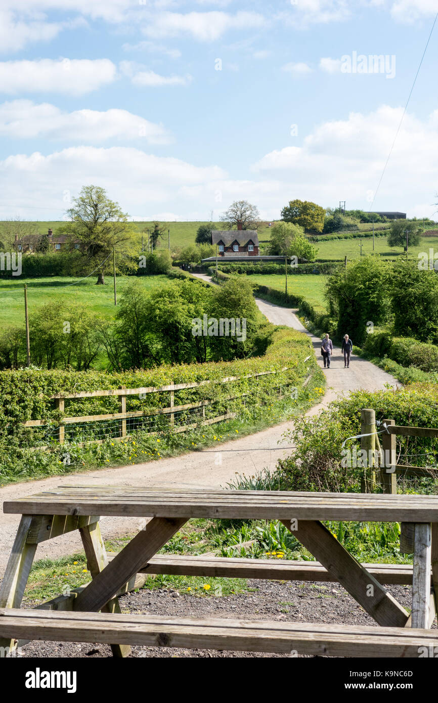 Landscape views over fields at Beauvale Priory Nottinghamshire Stock ...