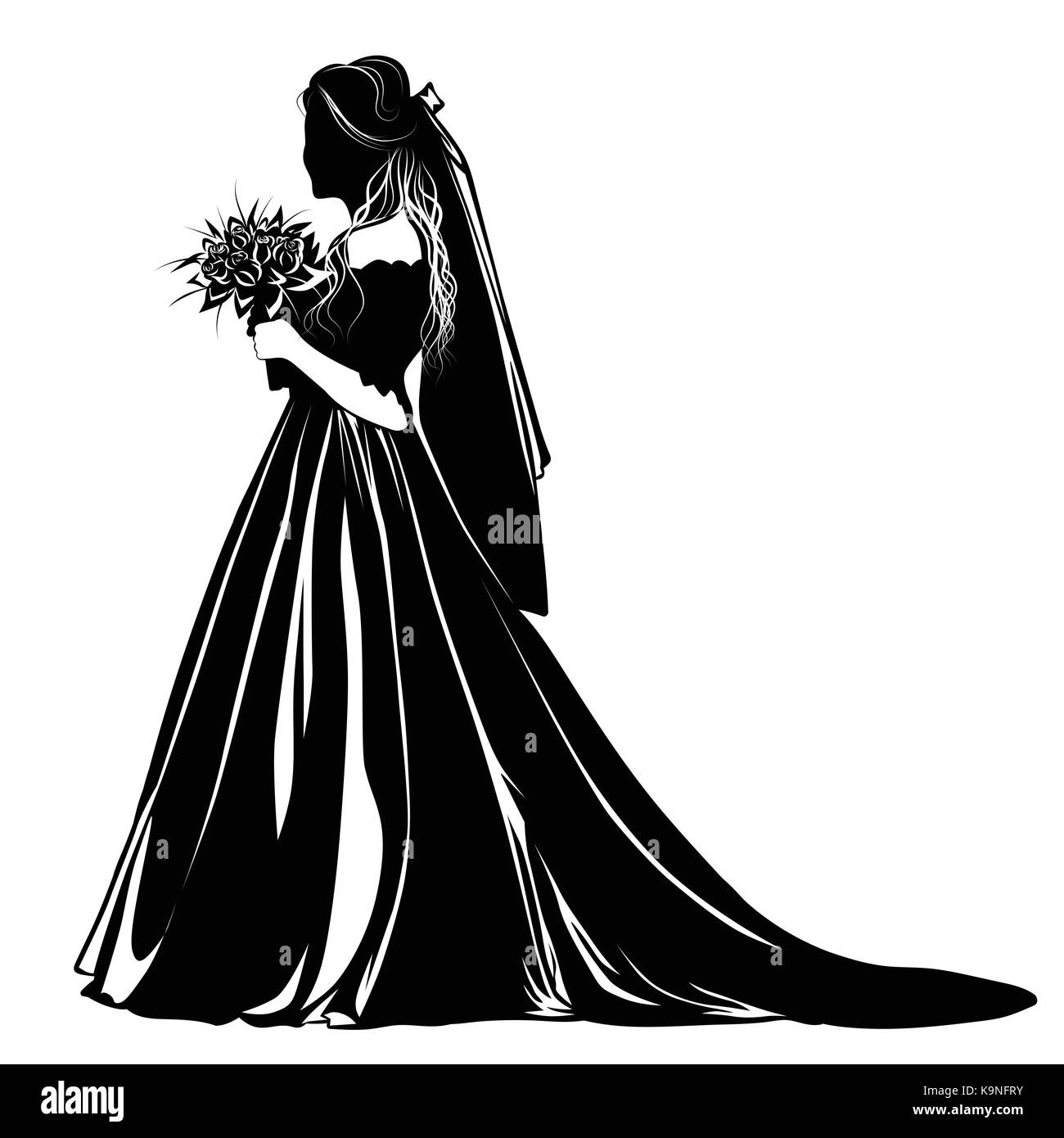 Bride Silhouette Illustration