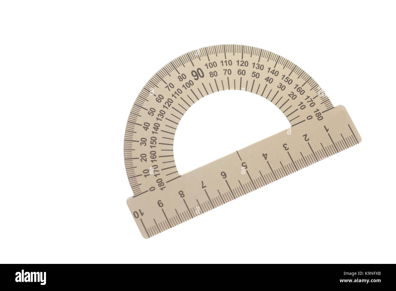 Metal protractor isolated on white background Stock Photo - Alamy