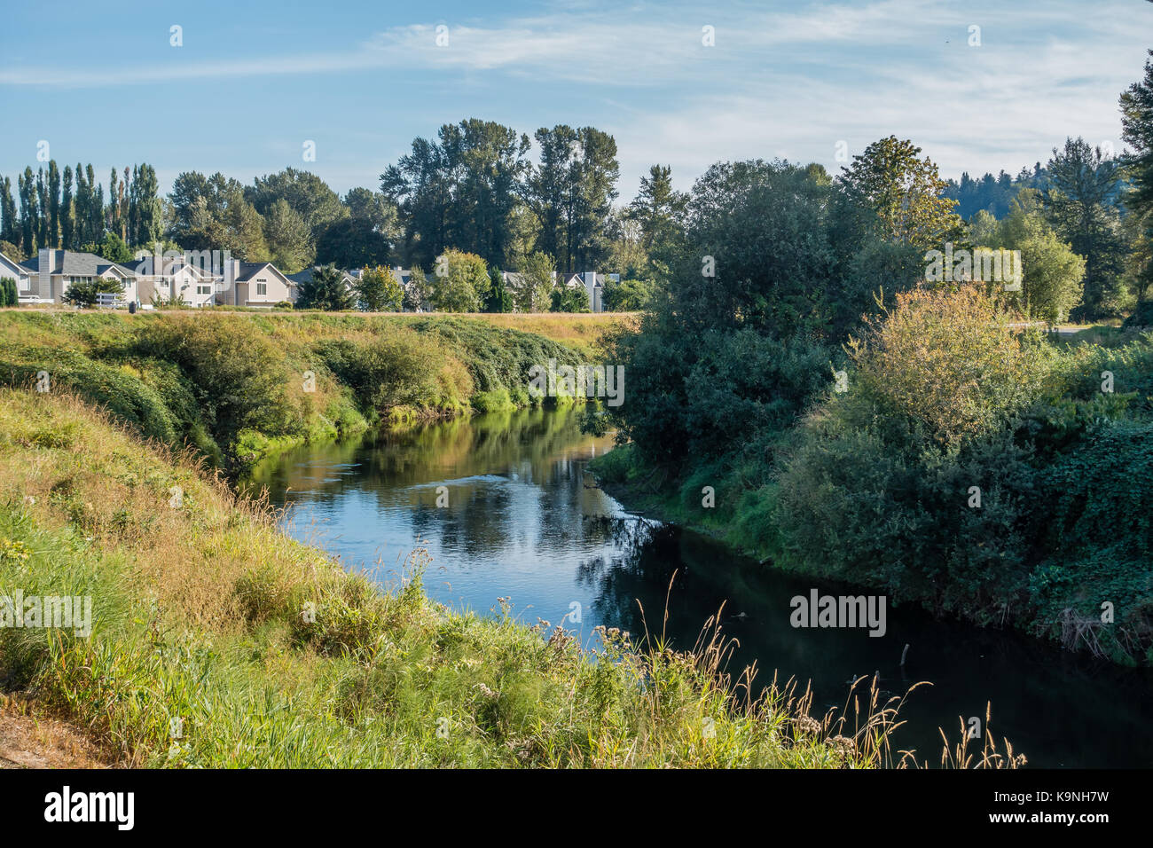 A view of a Green River neighborhood in Kent, Washington Stock Photo ...