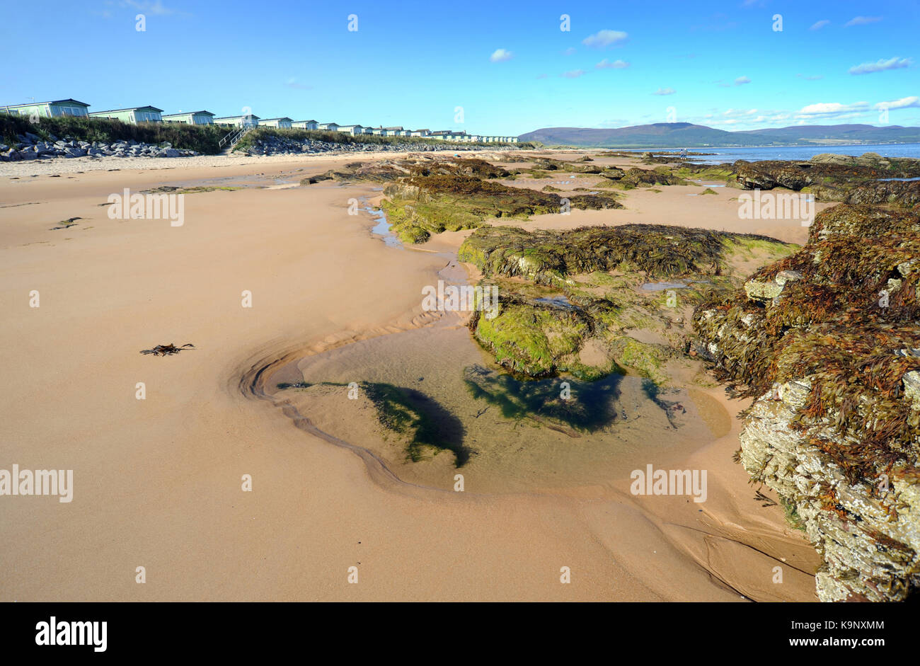 ROCK POOLS ON EMBO BEACH NEAR DORNOCH SUTHERLAND SCOTLAND UK Stock ...