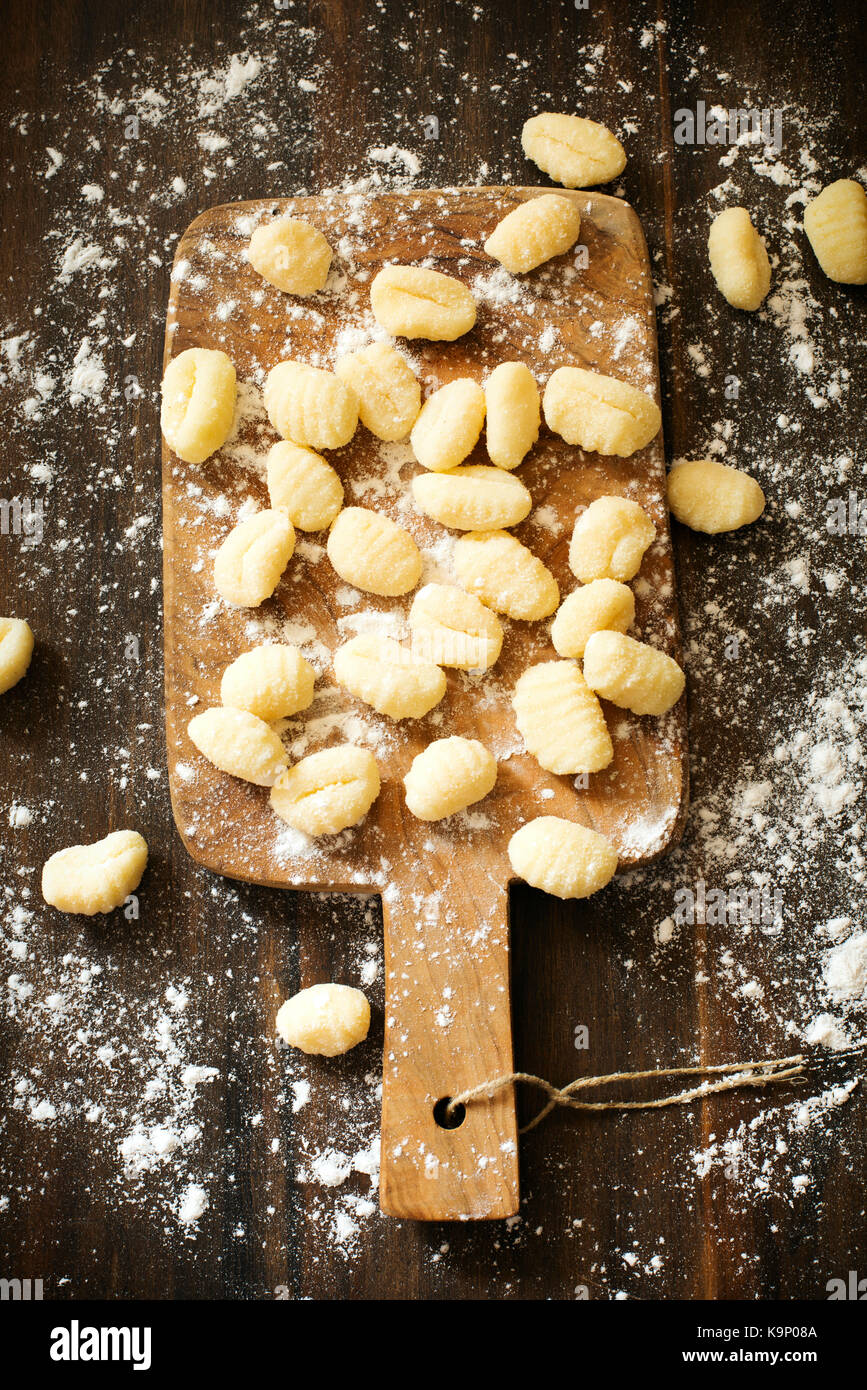 Uncooked homemade potato gnocchi Stock Photo - Alamy
