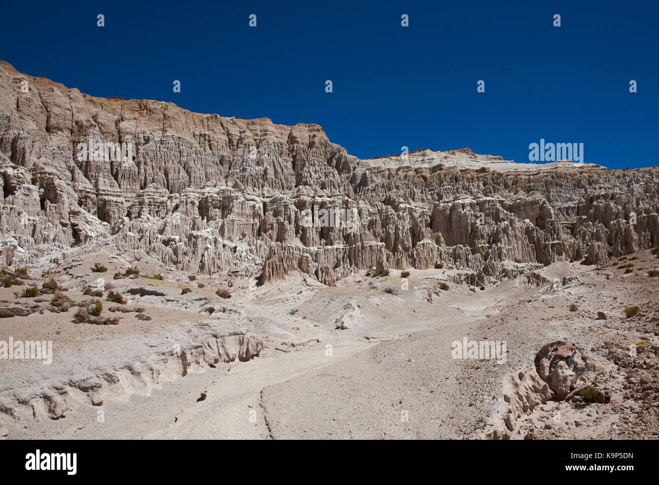 Eroded rock formations along Quebrada Chuba, a river valley high on the ...