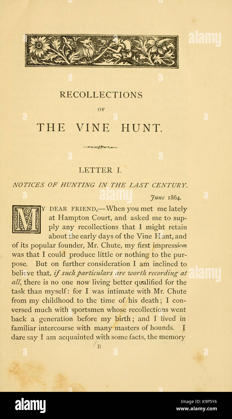 Recollections of the early days of the Vine Hunt, and of its founder ...