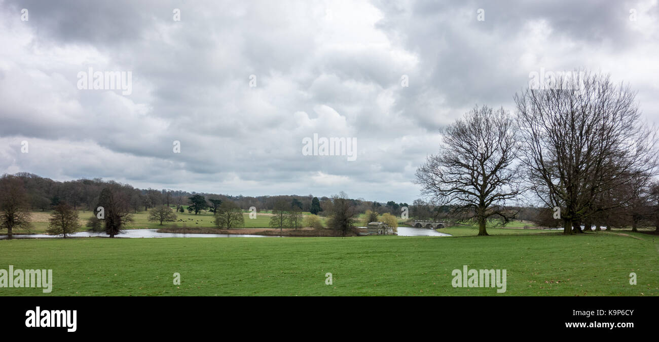 River Derwent and bridge near Kedleston Hall Derby Stock Photo - Alamy