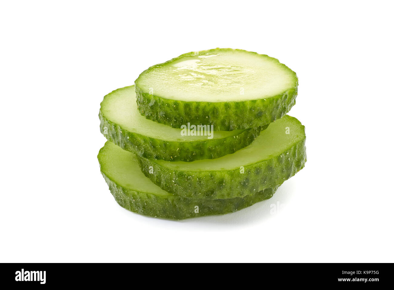 Fresh slice cucumber close Cut Out Stock Images & Pictures - Alamy
