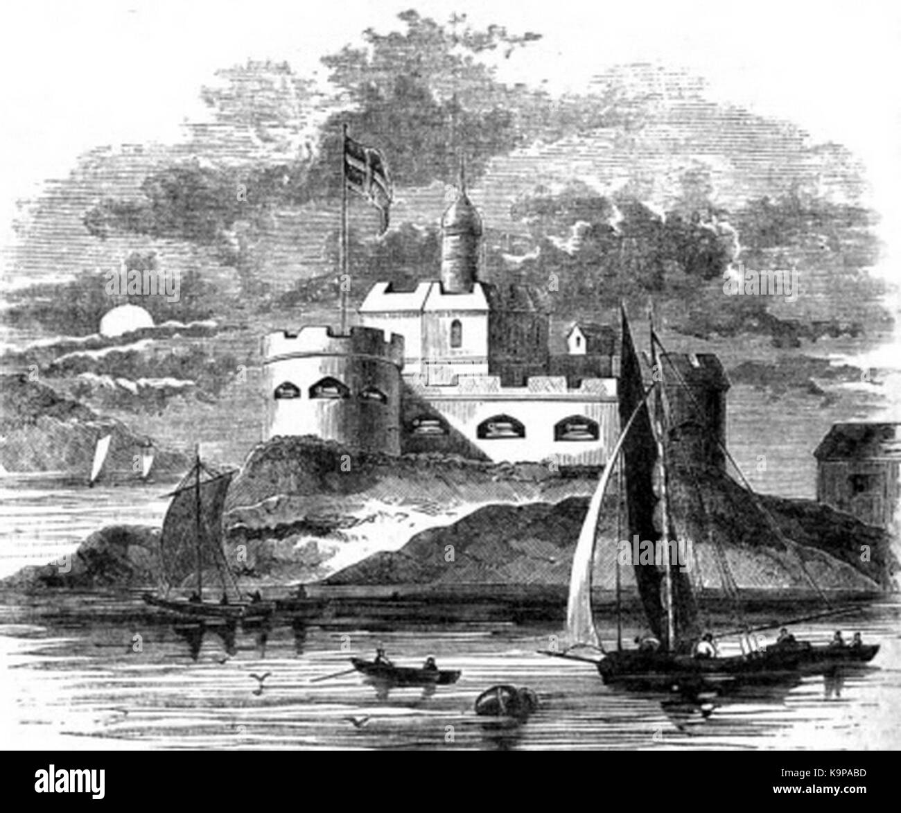 At hurst castle Black and White Stock Photos & Images - Alamy