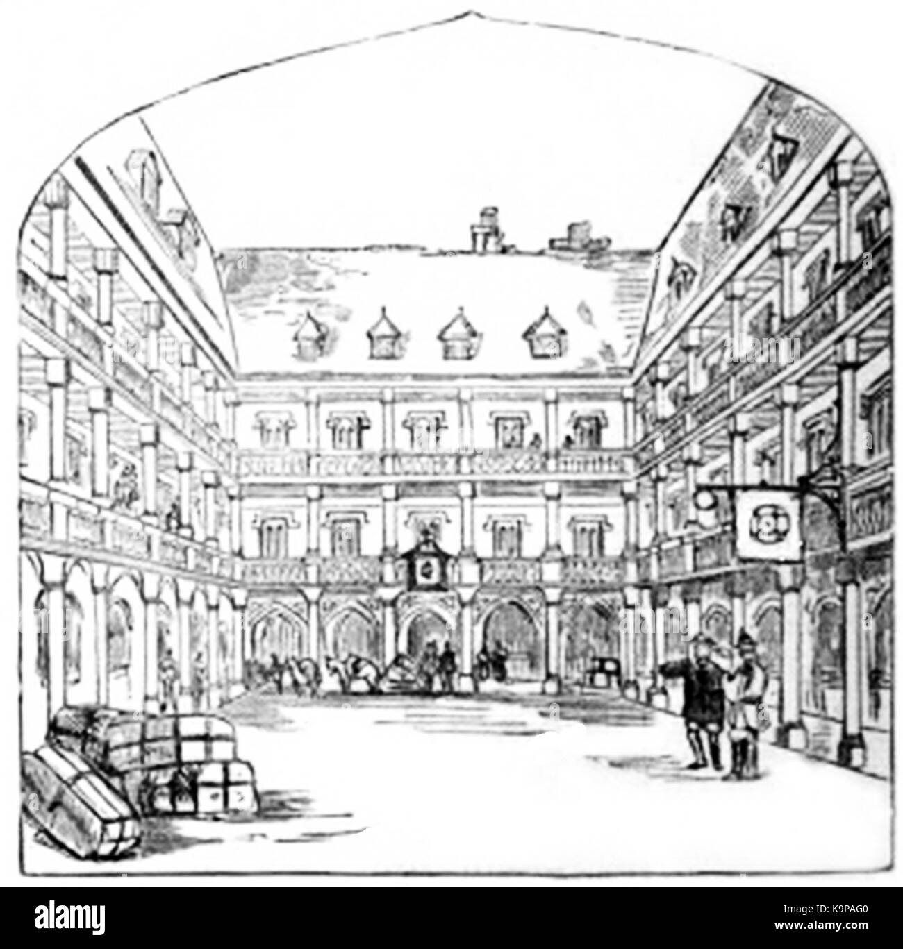 P398c An Inn Yard Stock Photo - Alamy