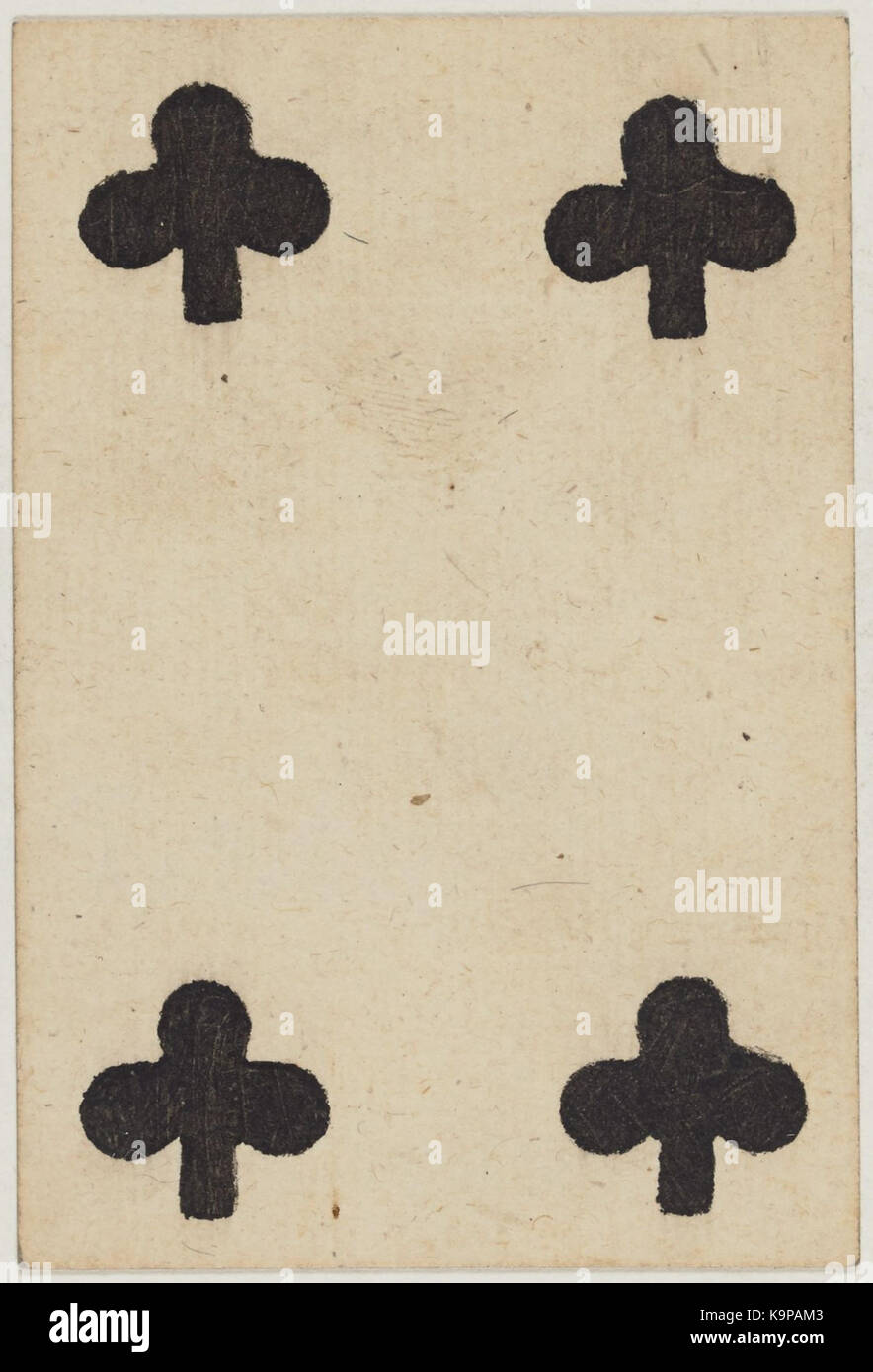 Paris Portrait card deck 1740 1751 4 of Clubs Stock Photo - Alamy