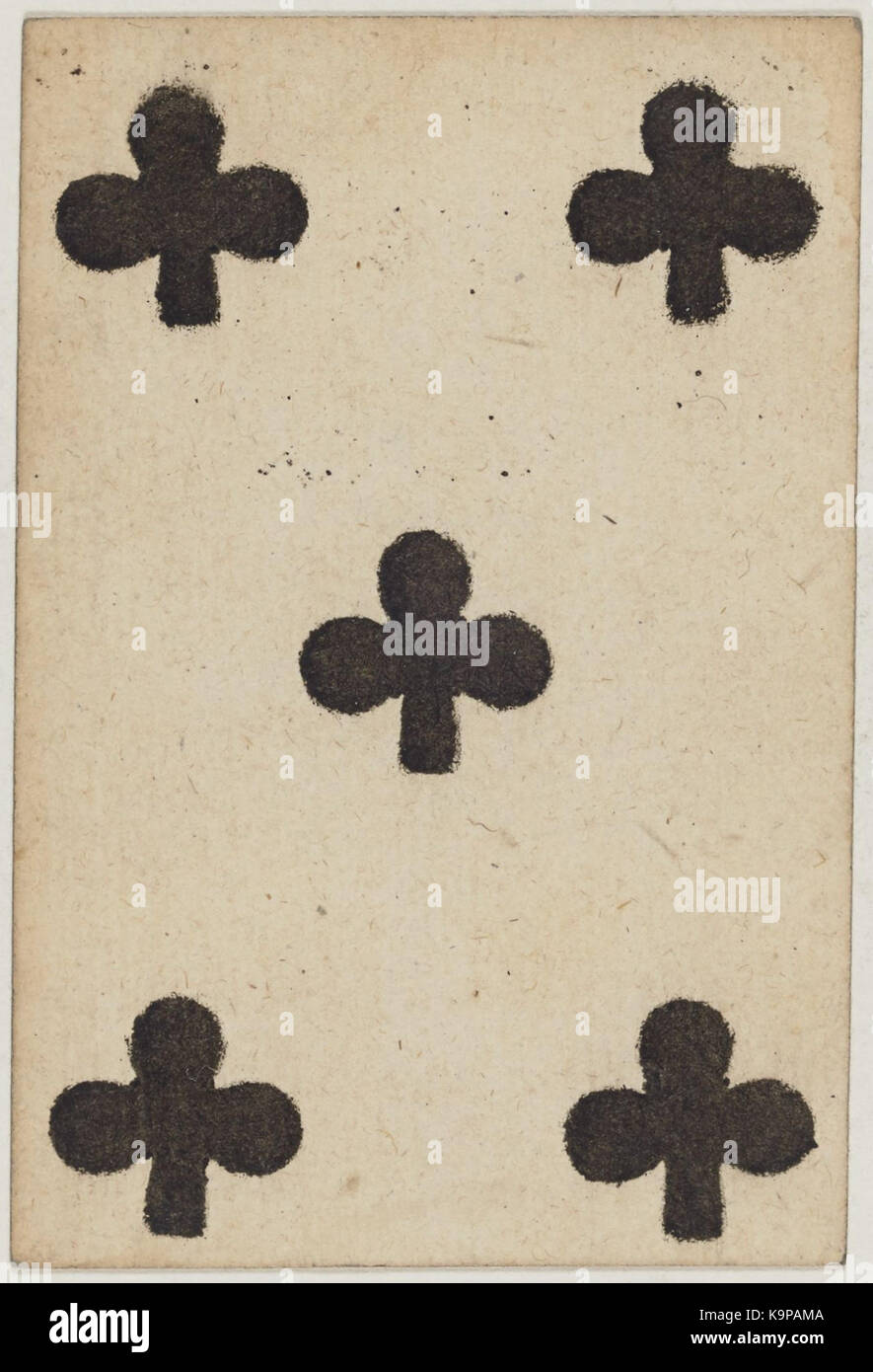 Paris Portrait card deck 1740 1751 5 of Clubs Stock Photo - Alamy
