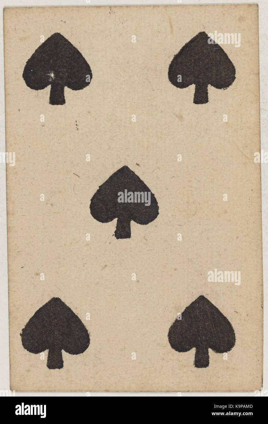Paris Portrait card deck 1740 1751 5 of Spades Stock Photo - Alamy