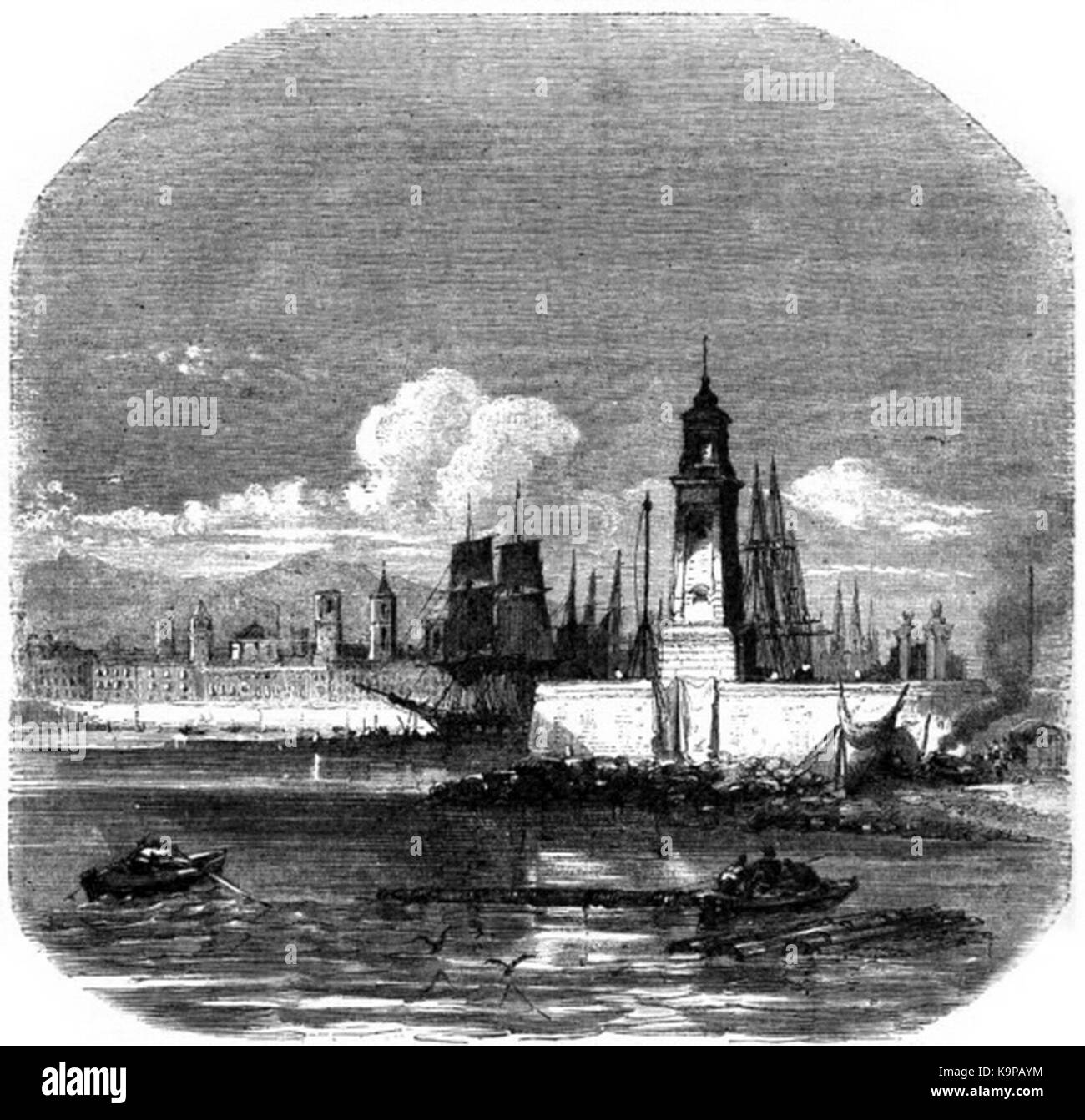 Old port harbour fishing Black and White Stock Photos & Images - Alamy