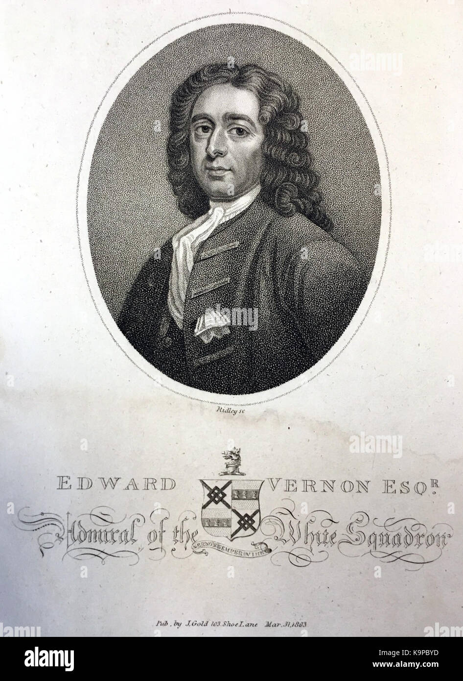Print of Edward Vernon from 1803 Stock Photo - Alamy