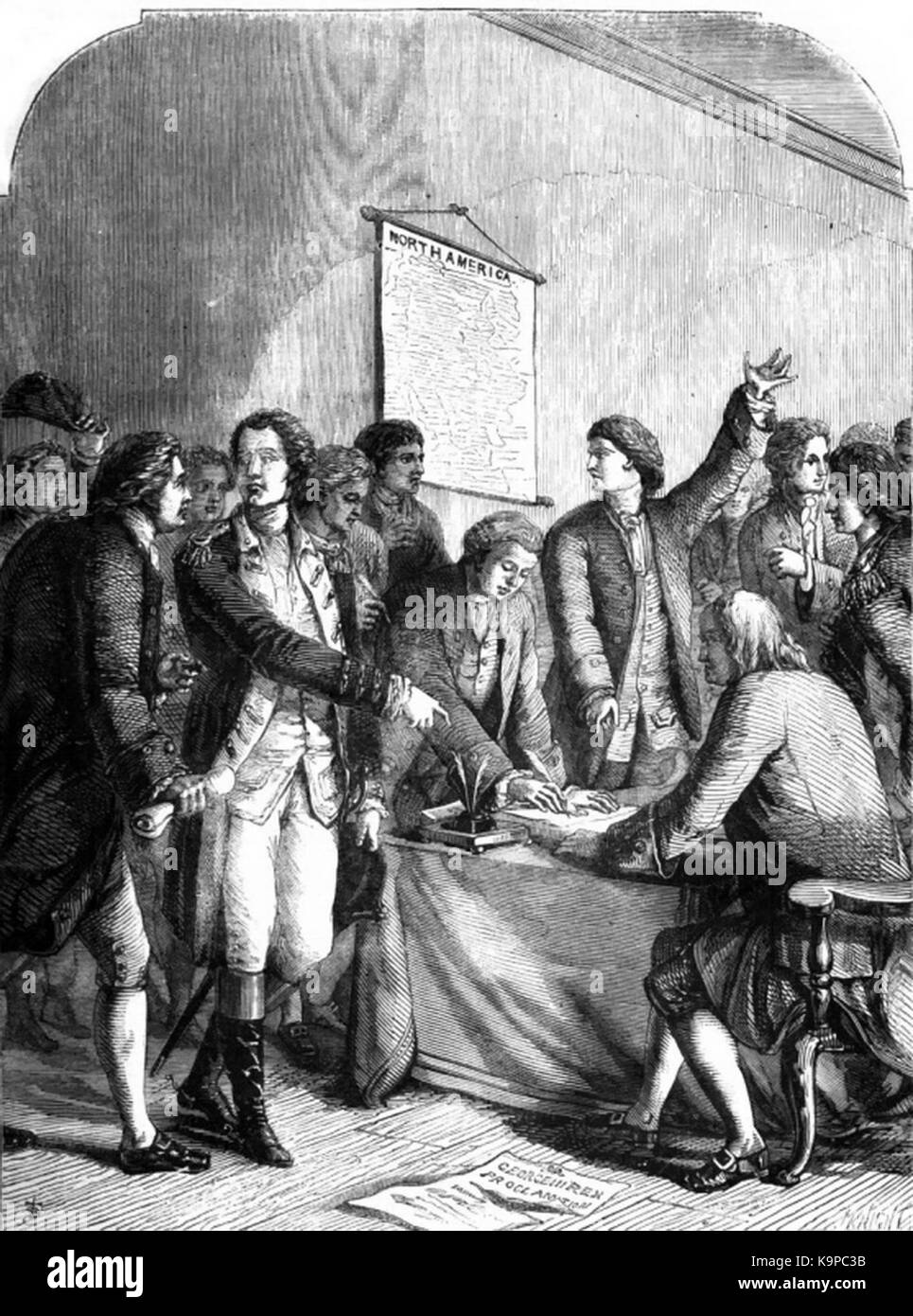 Declaration of independence signing Black and White Stock Photos ...