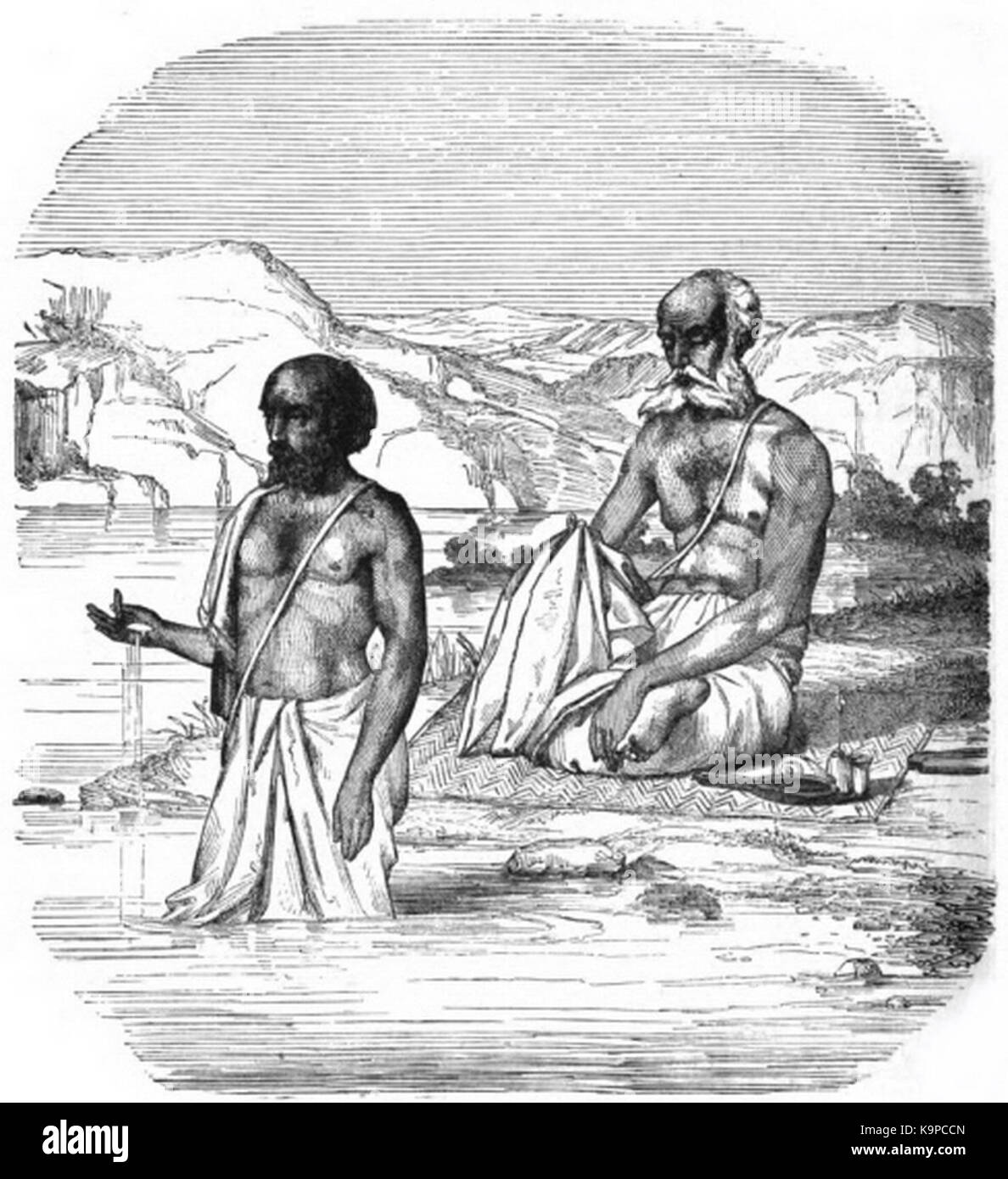 P378 BRAHMIN ENGAAGED IN RELIGIOUSWORSHIP Stock Photo - Alamy