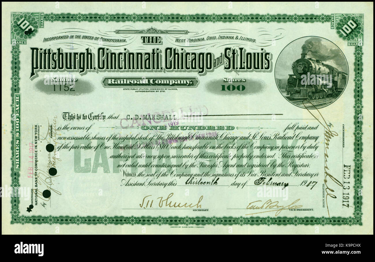 Pittsburgh, Cincinnati, Chicago and St. Louis RR 1917 Stock Photo - Alamy