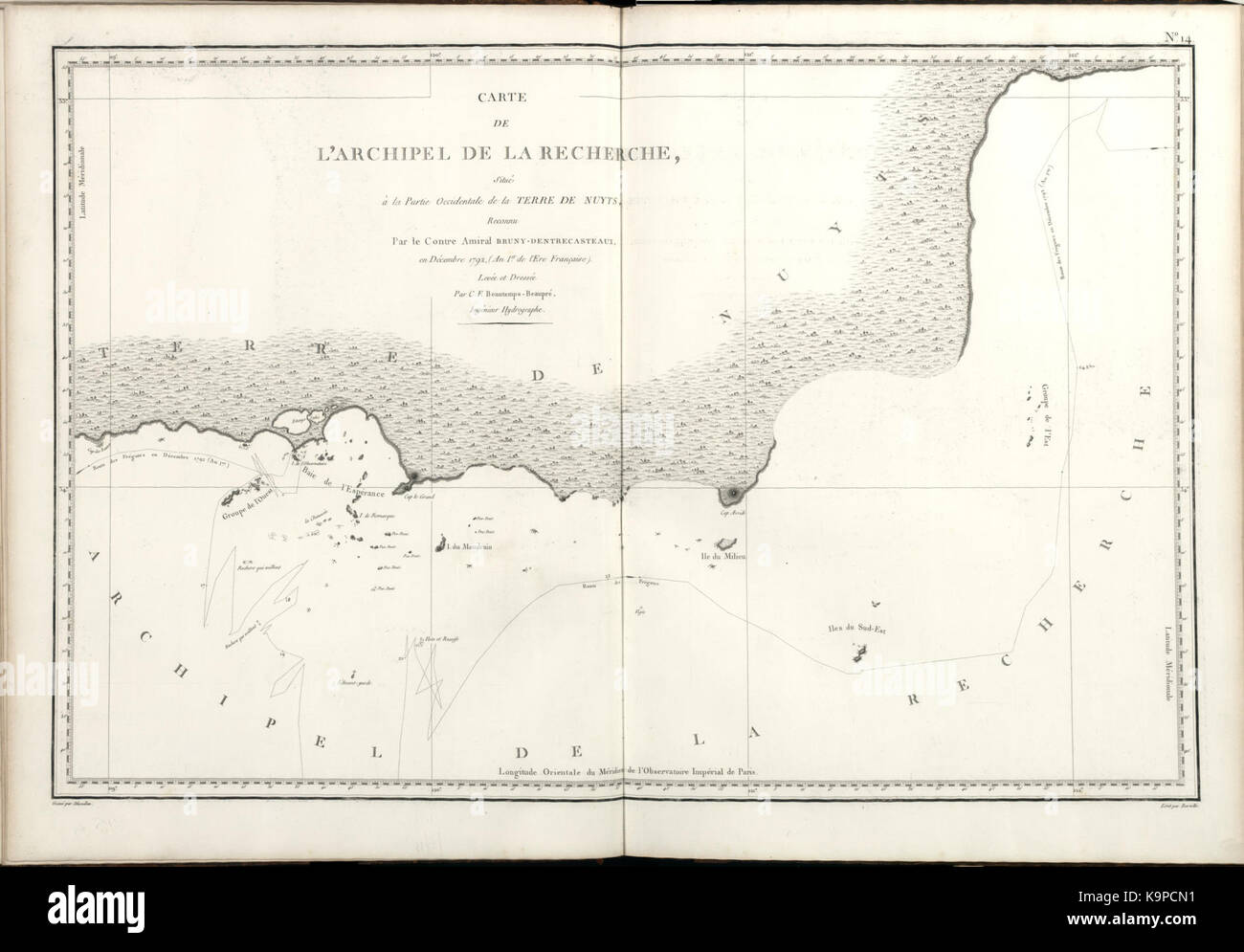 The Recherche Archipelago map from 1792 offers a detailed cartographic ...