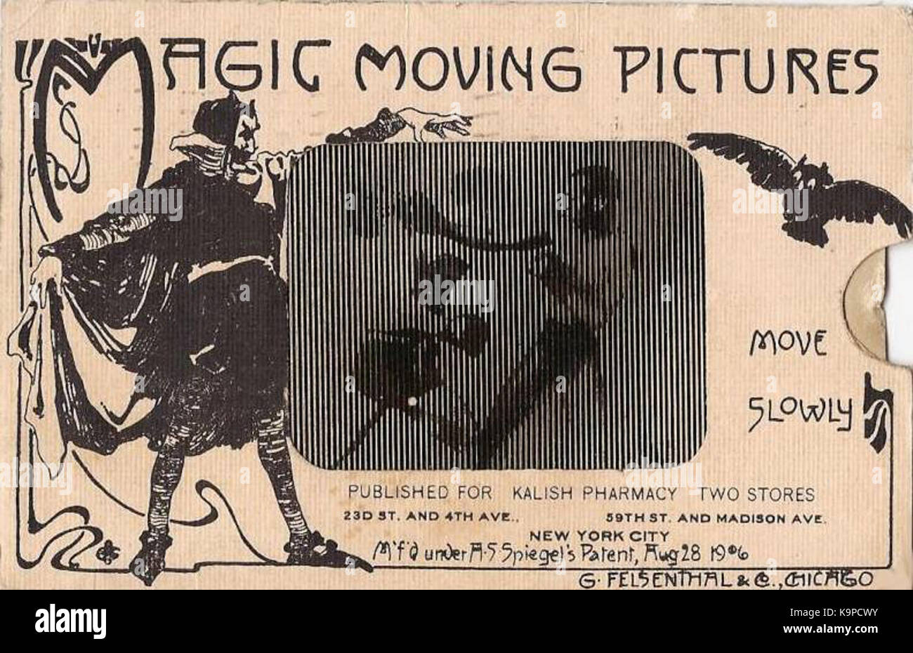 Postcard chicago magic moving pictures nice 19061 Stock Photo - Alamy
