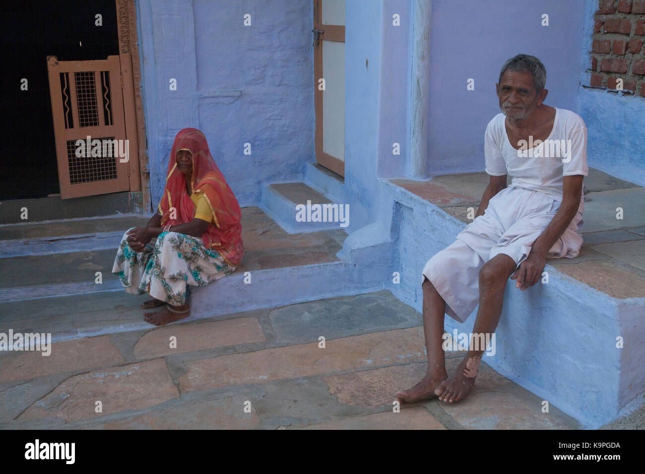 people sitting on the stoop, Rajasthan, India Stock Photo - Alamy