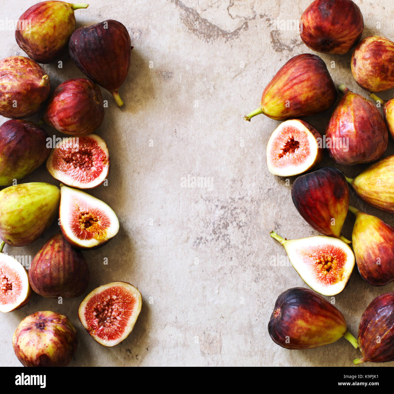 Fresh Figs on stone background with copy space Stock Photo - Alamy