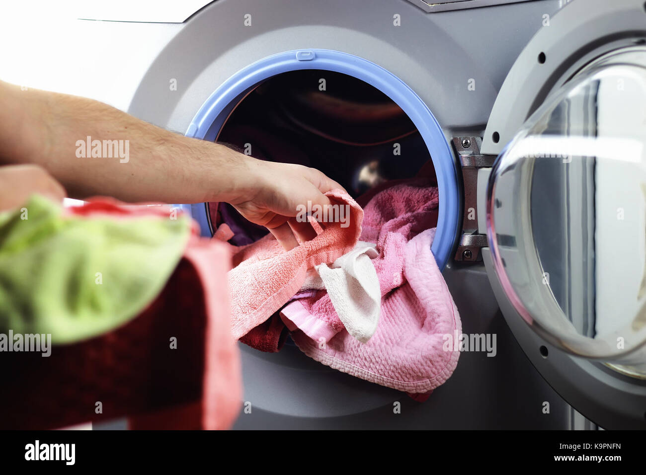 Woman Laundry Detergent Washing Machine High Resolution Stock ...