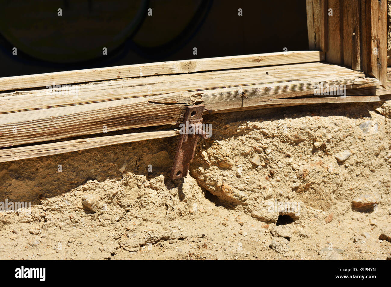 Close up of ruined stone building in the desert. Rust and decay Stock ...