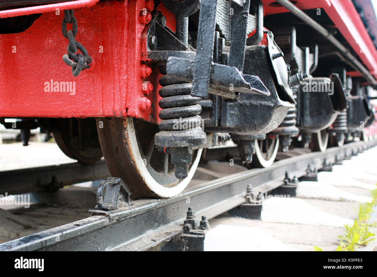 Details of the metal parts of vintage railway train Stock Photo - Alamy