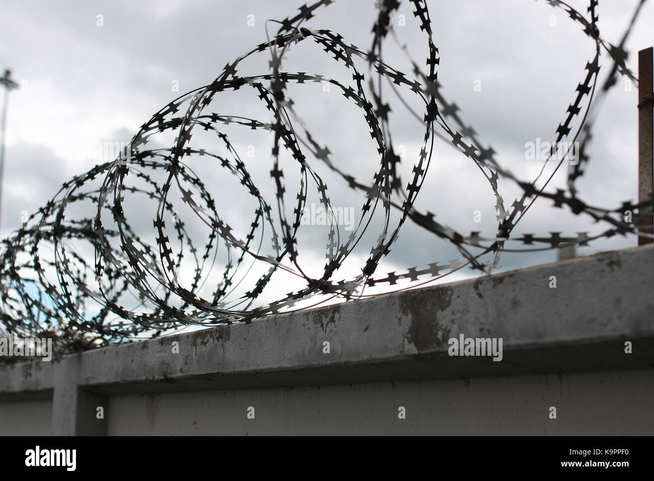 Security system using wire fences Stock Photo - Alamy