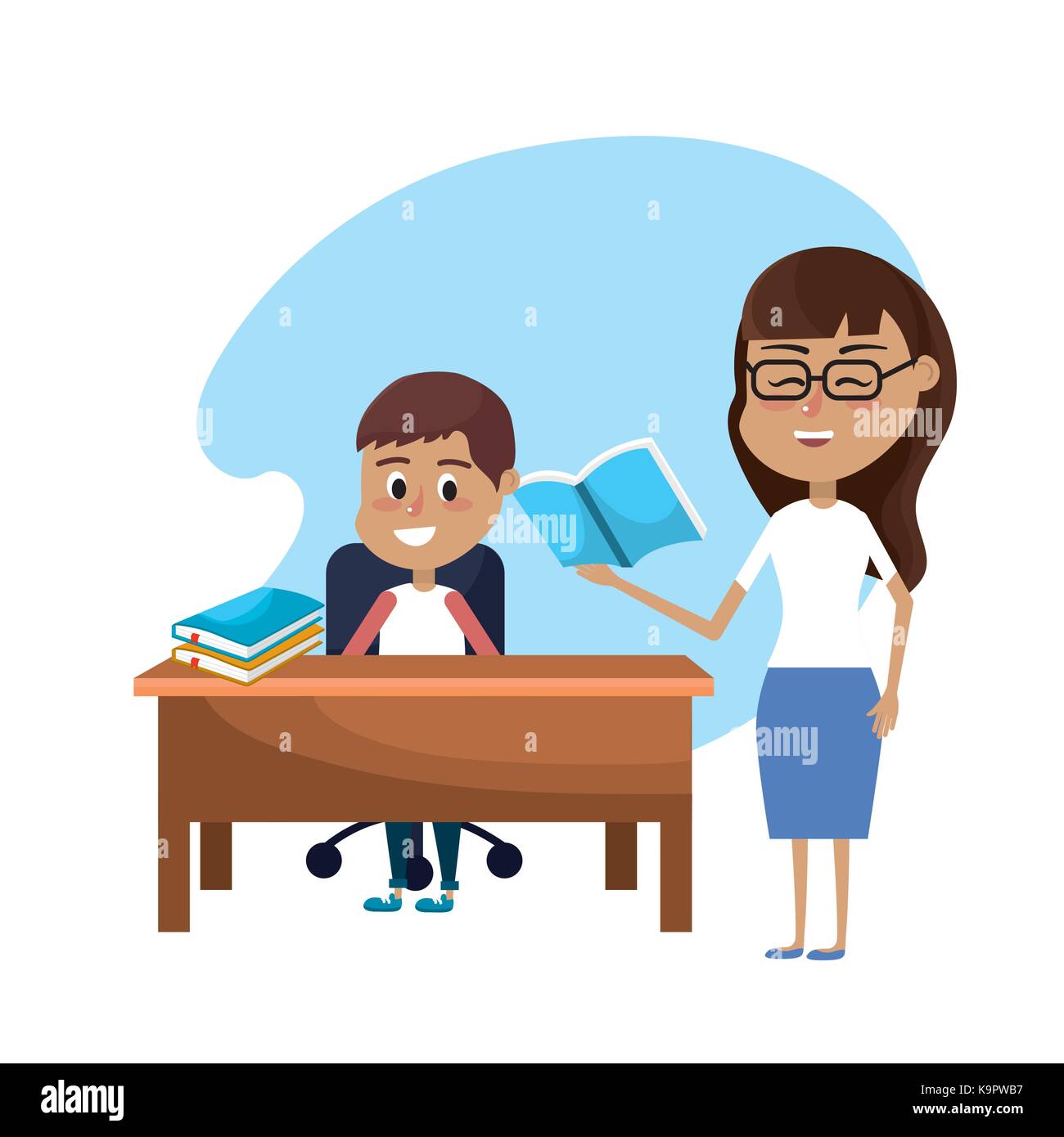teacher woman educated the student Stock Vector Image & Art - Alamy