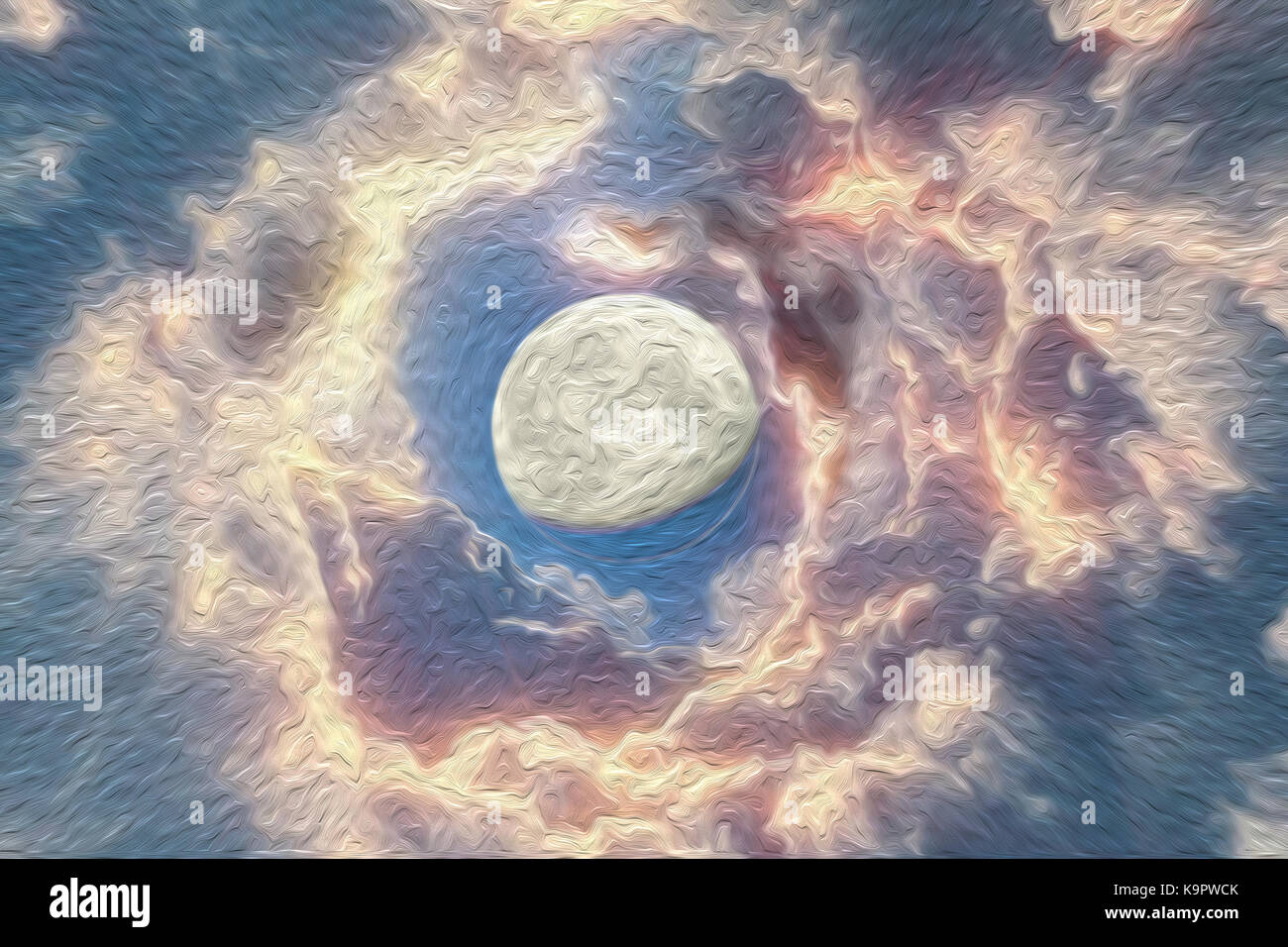 Oil paint space background with abstract moon Stock Photo - Alamy