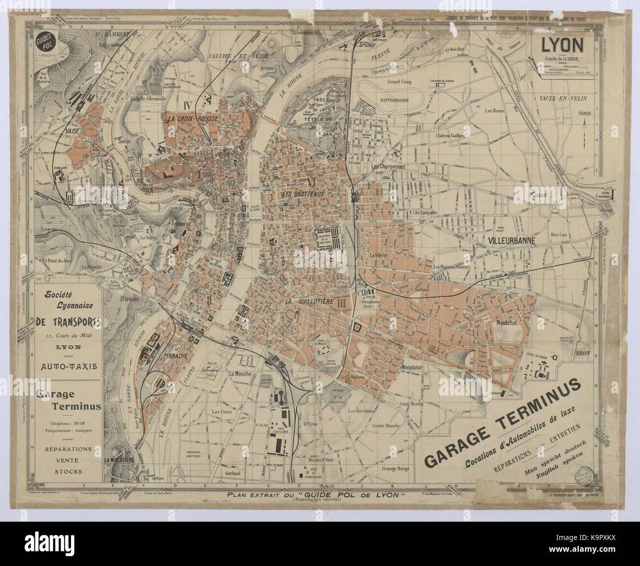 Plan Lyon Guide POL vers 1910 Stock Photo - Alamy