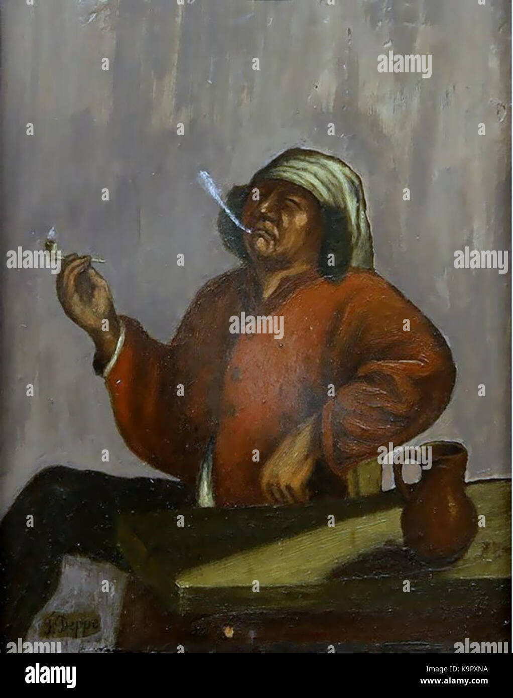 Portrait of a Man Smoking Stock Photo - Alamy