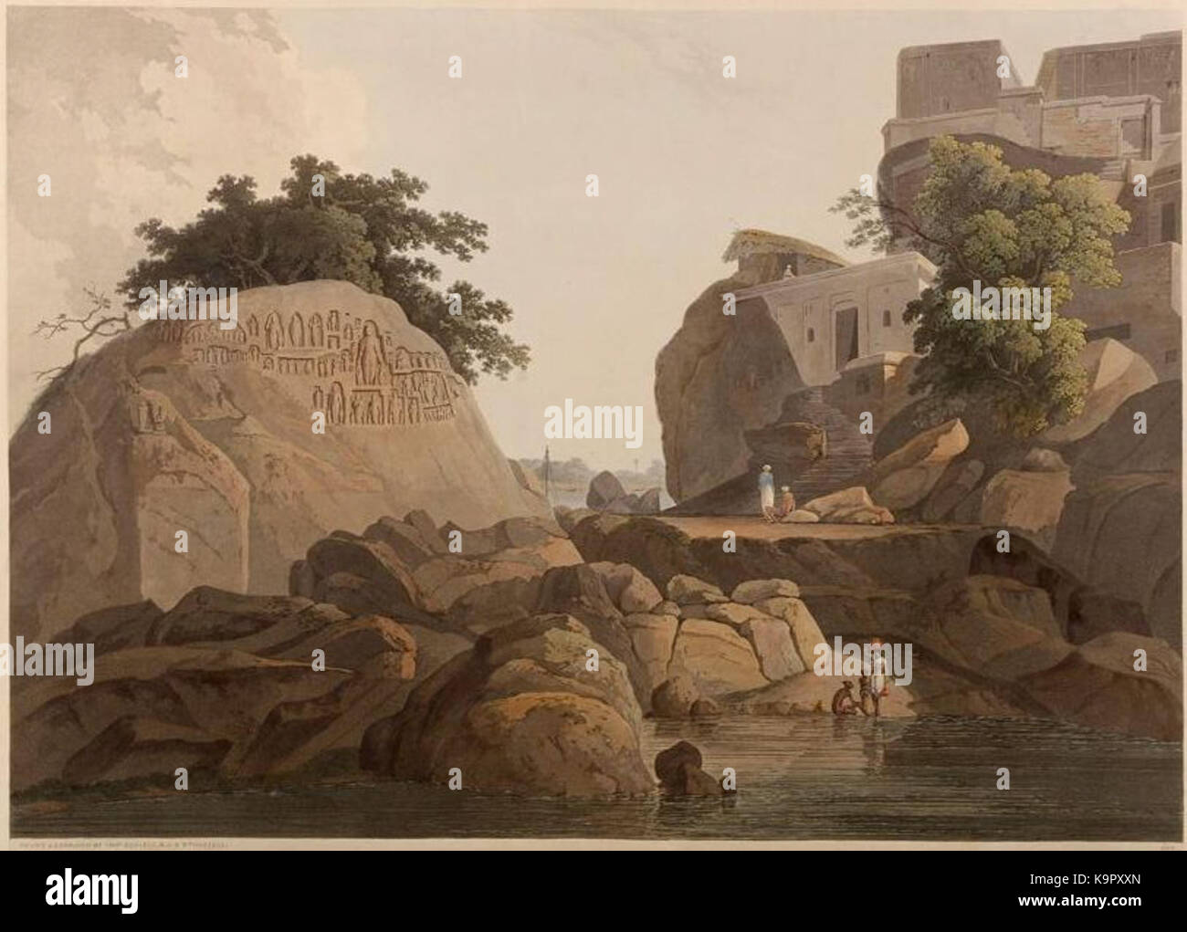 This illustration from the series 'Oriental Scenery' depicts a scenic ...